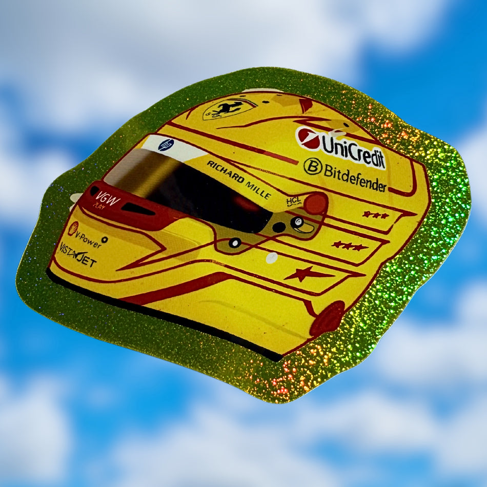 Large Lewis Hamilton 2025 helmet sticker – Good Luck Tess